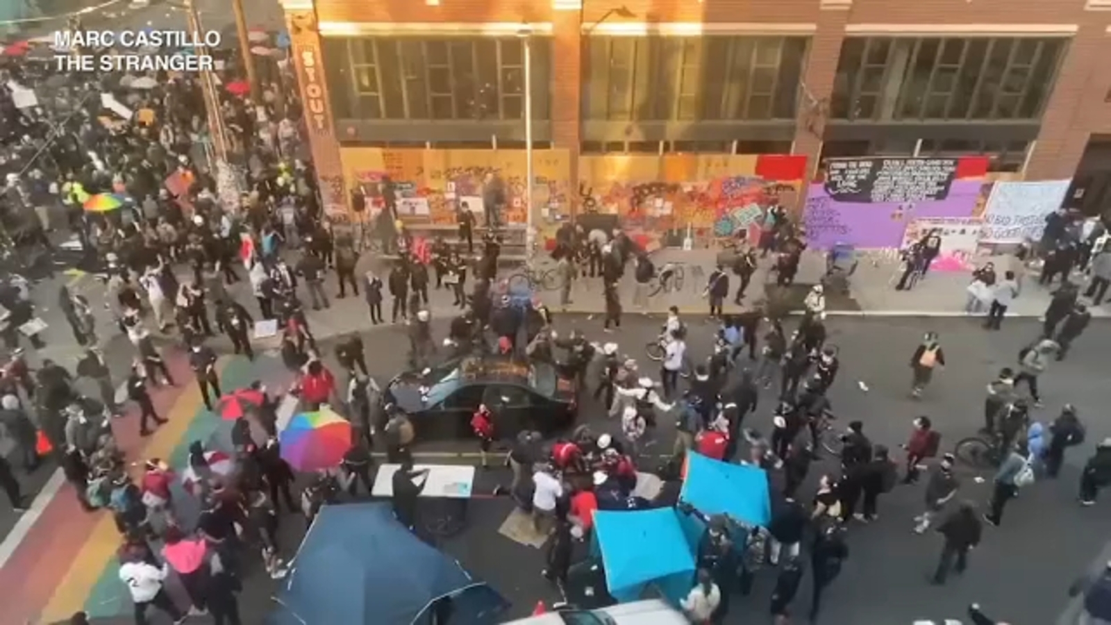 George Floyd protests: Person shot after man drove vehicle into Seattle ...