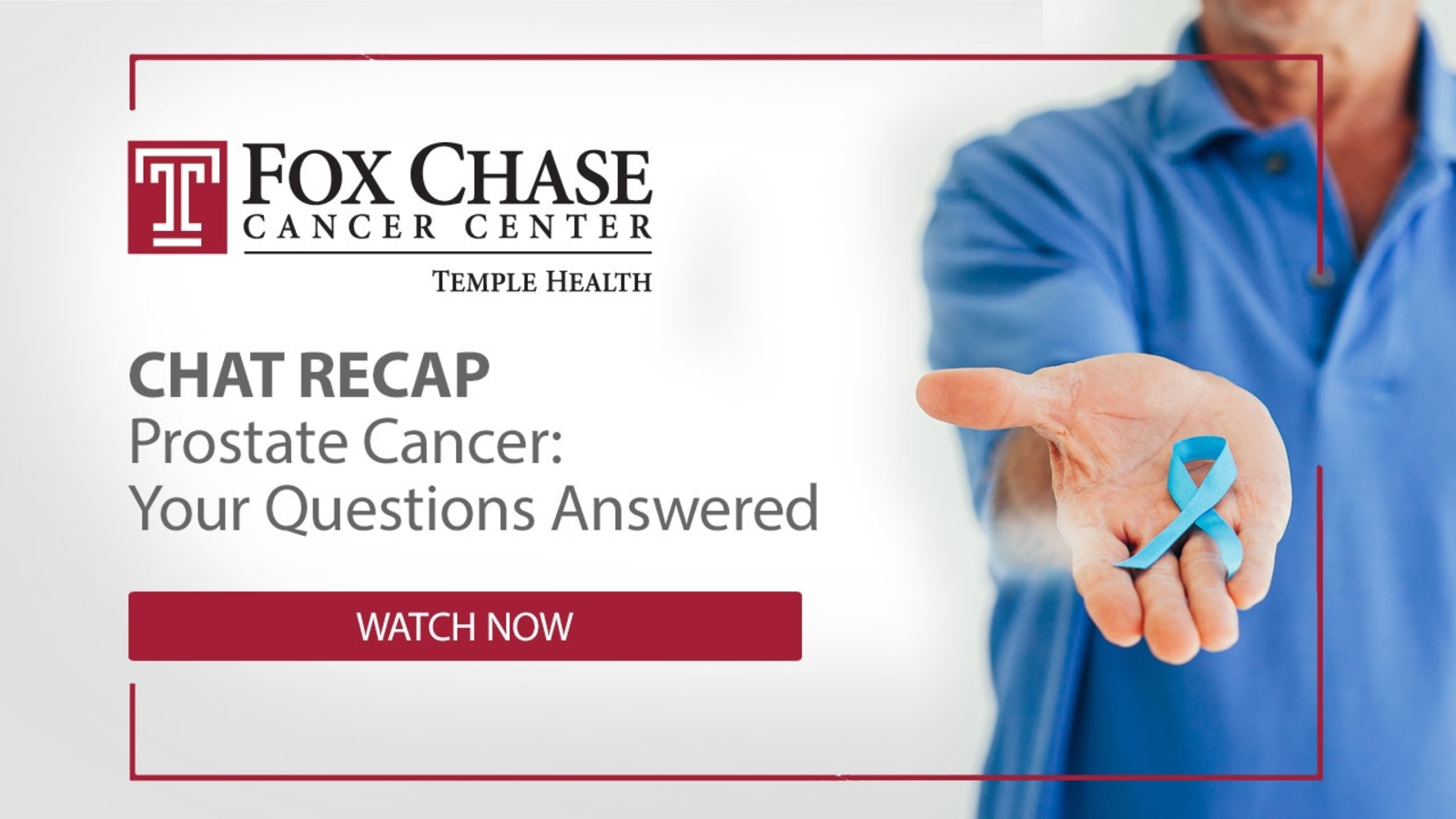 Fox Chase Cancer Center Facebook Live Chat: Prostate Cancer: Your ...
