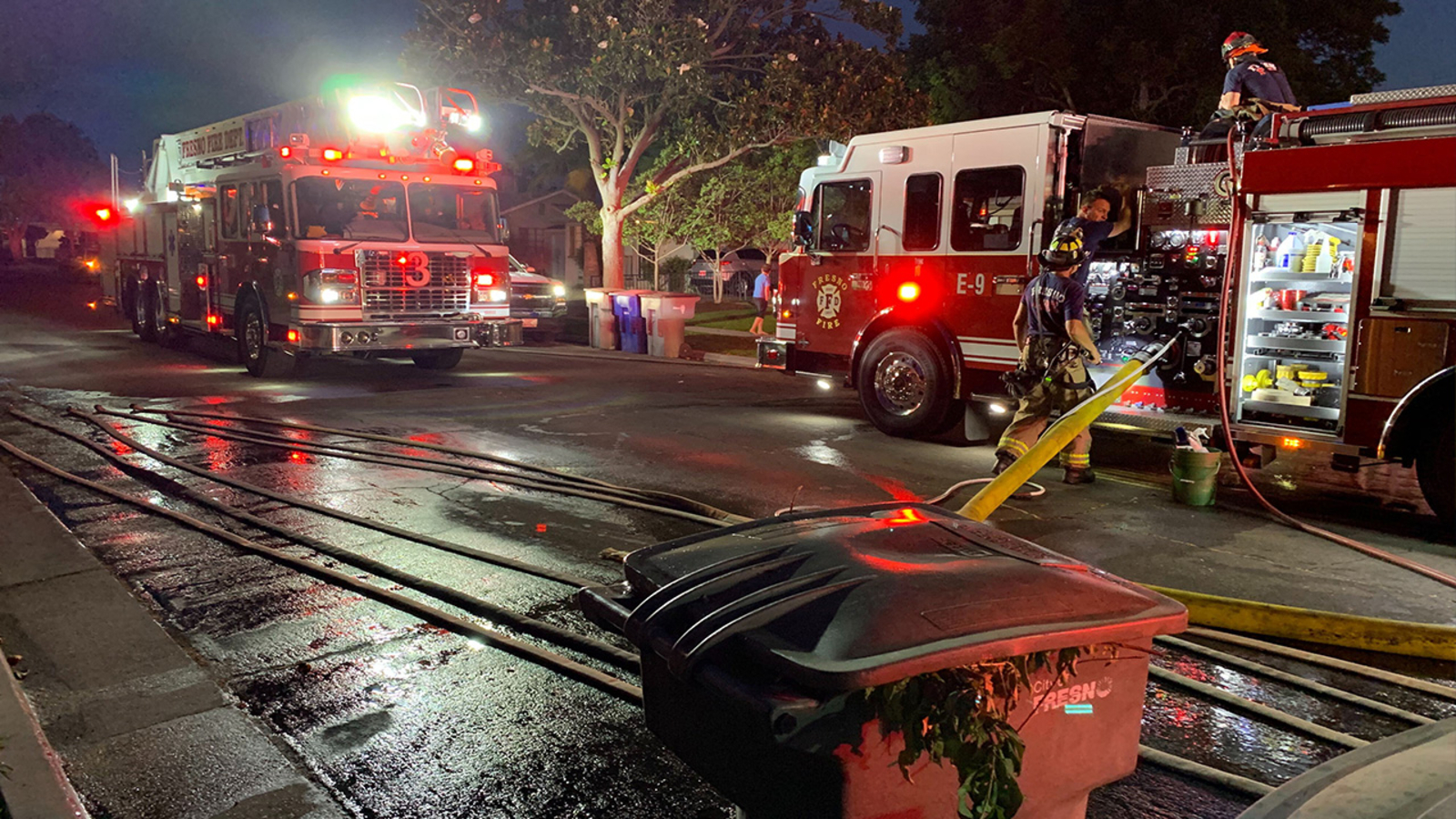 Adult, 2 children displaced after central Fresno house fire - ABC30 Fresno