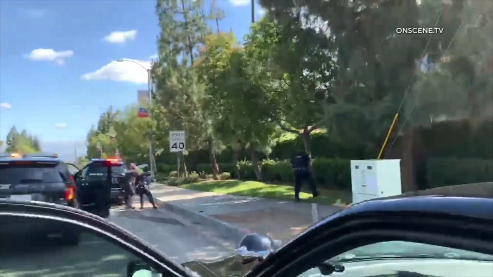 Murder suspect wounded in shootout with police in Montclair - ABC7 Los ...