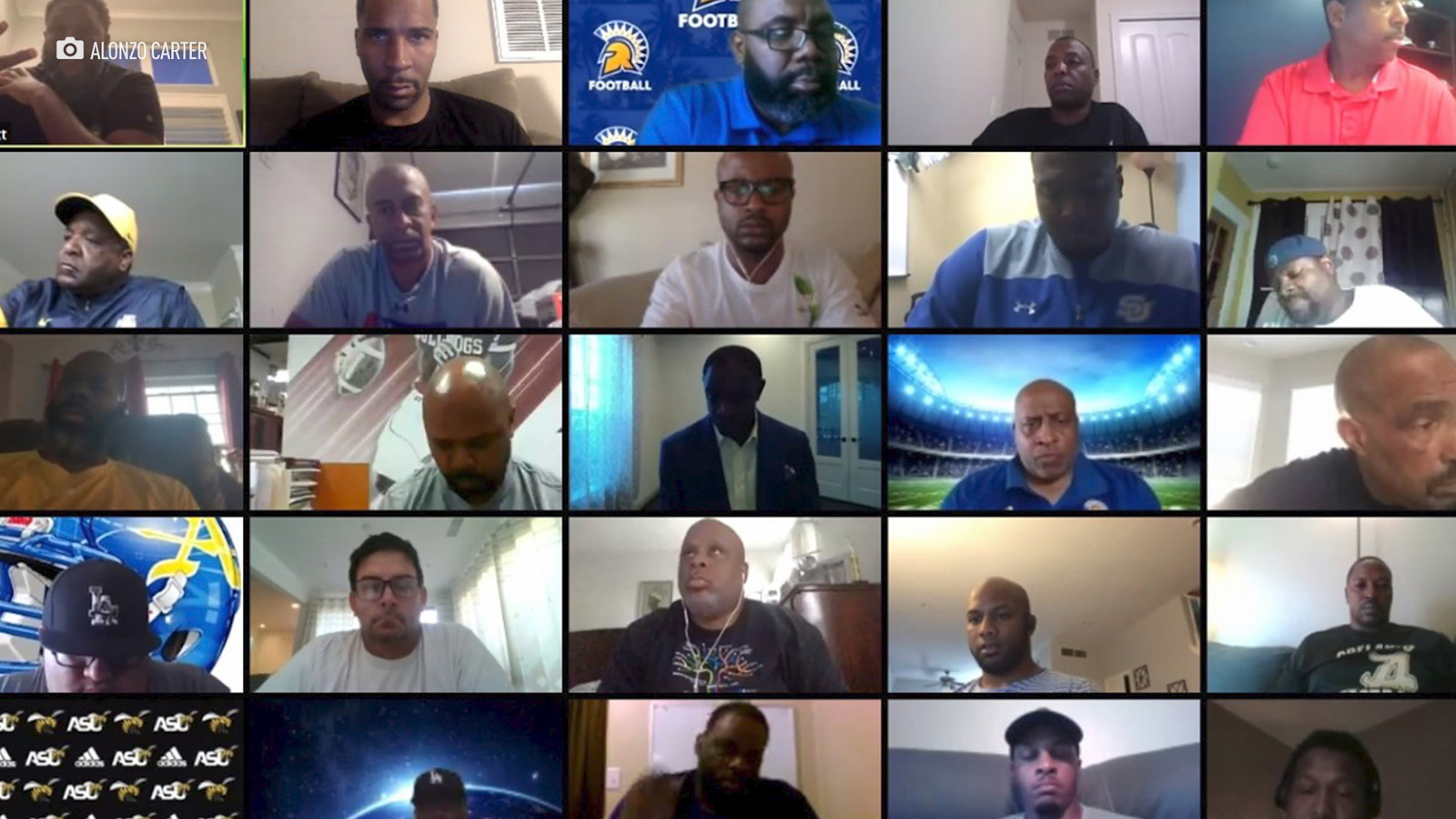 SJSU football coach Alonzo Carter hosts Zoom calls with 500 coaches ...