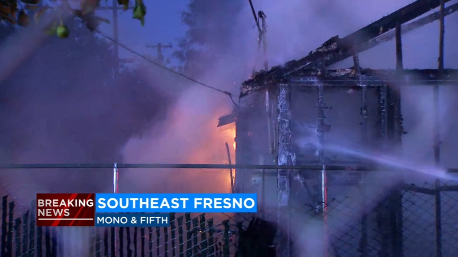 Small house destroyed by fire in southeast Fresno - ABC30 Fresno
