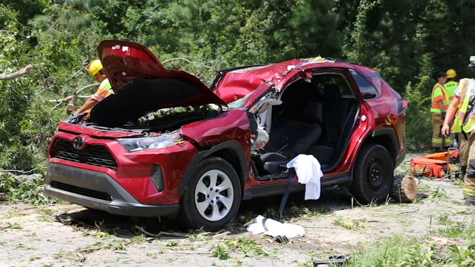 Tree collapses on vehicle injuring 1 in Johnston County - ABC11 Raleigh ...