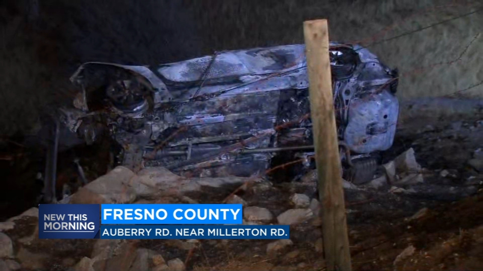 Man severely burned in fiery rollover crash in Fresno County - ABC30 Fresno