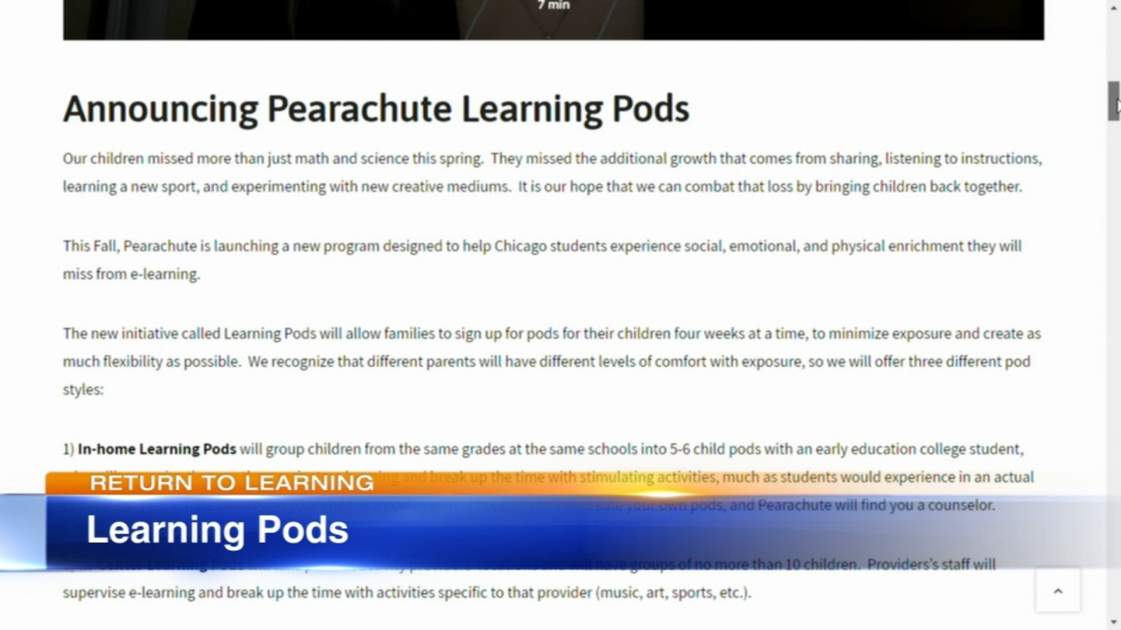 Return to Learning: Learning pods - ABC7 Chicago