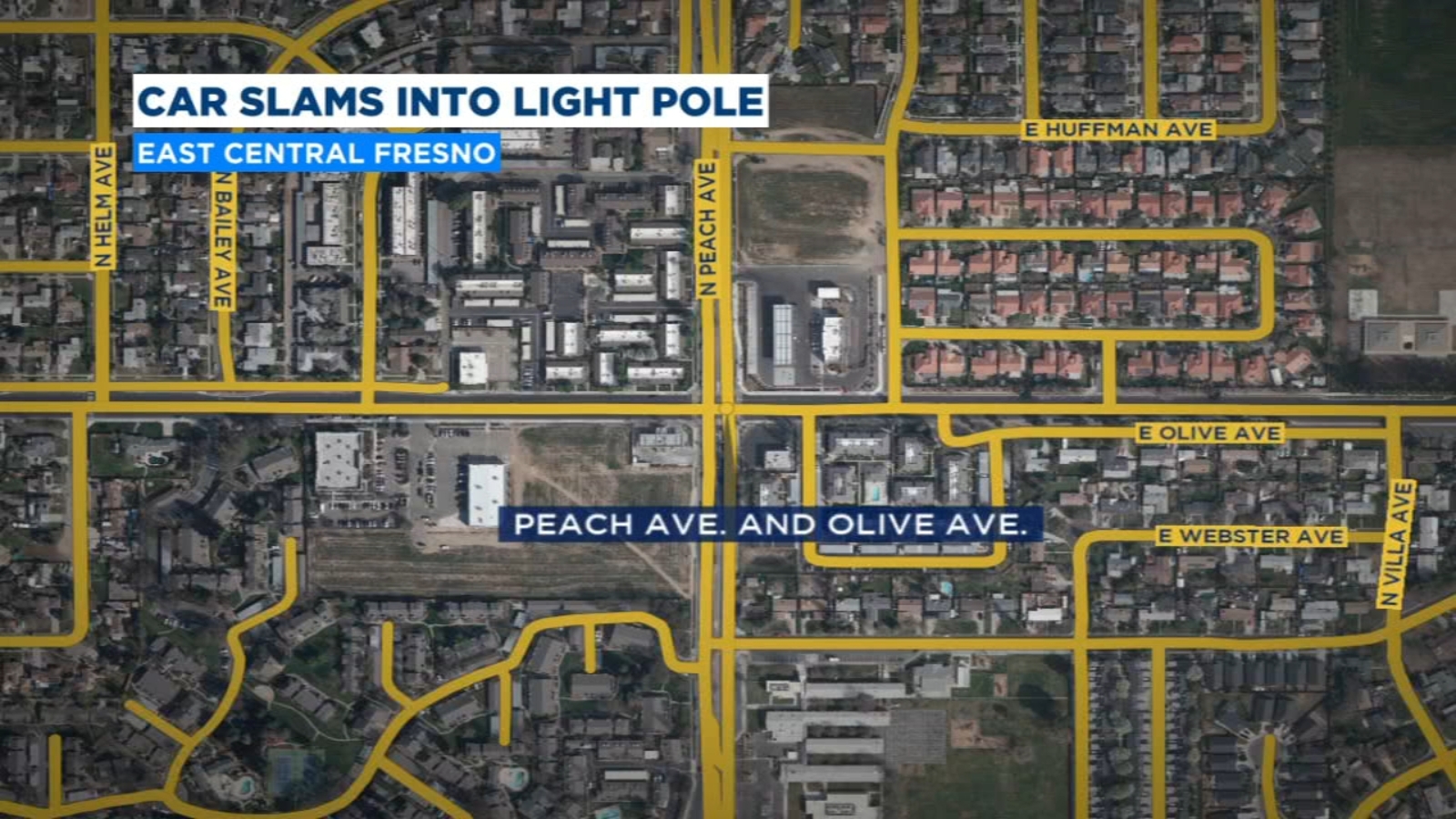 Man Crashes Into Light Pole In East Central Fresno Abc30 Fresno