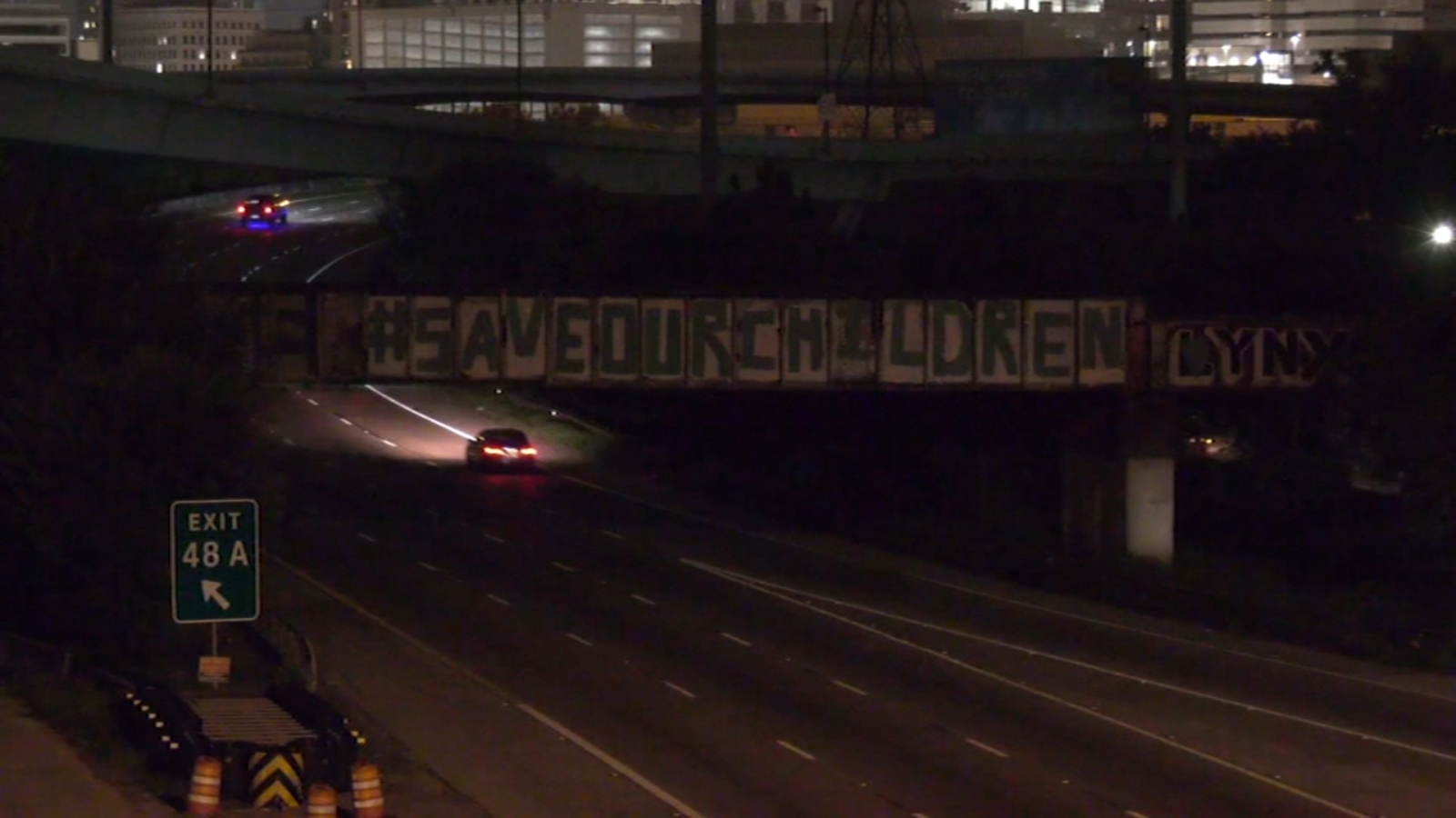 Iconic Houston 'Be Someone' graffiti painted over with #SAVEOURCHILDREN ...