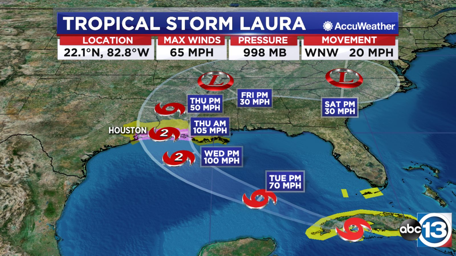 Tracking Tropical Storm Laura as it zeroes in on a Texas or Louisiana ...