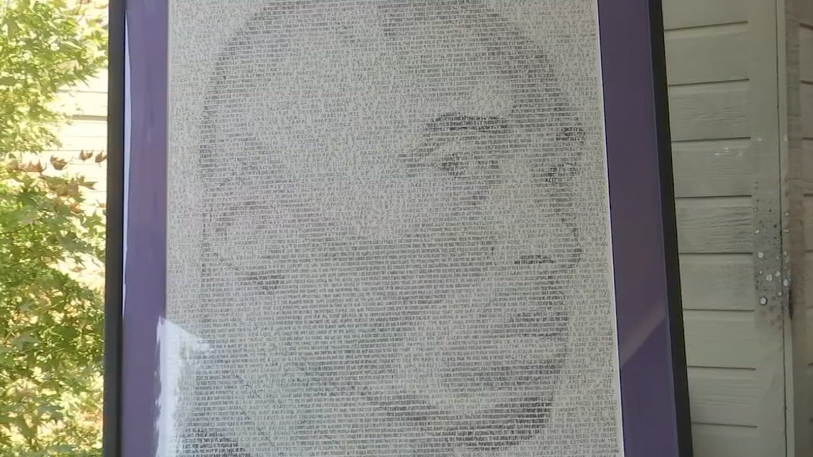 Artist creates portrait of Kobe Bryant with written words - ABC13 Houston