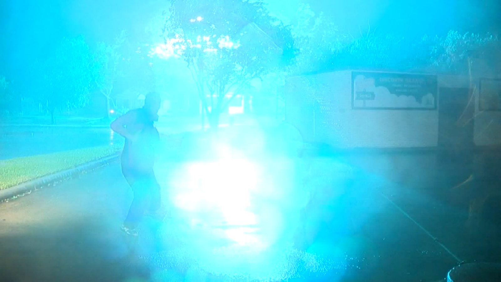 Hurricane Laura: TV reporter has close call with blast of electricity ...