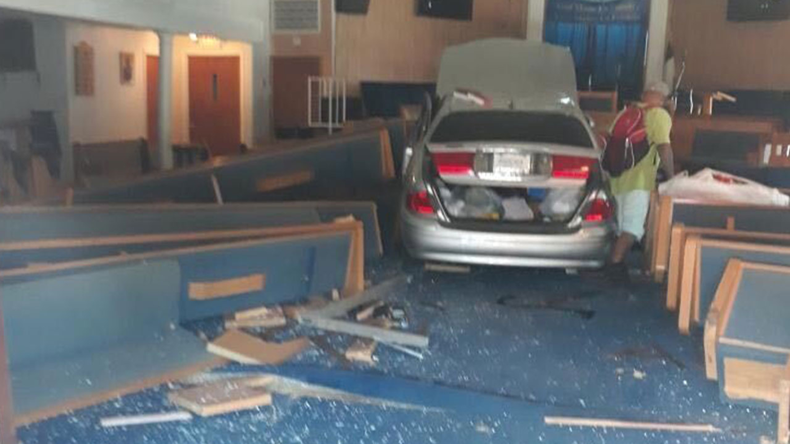 Car crashes into church into New Mt. Calvary Missionary Baptist Church ...