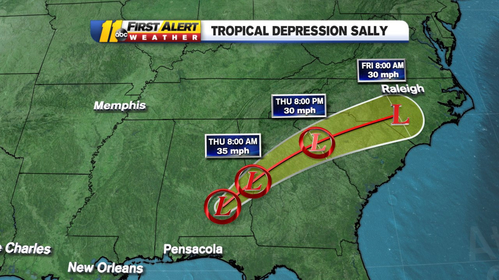 Tropical Depression Sally weakens as it brings 'torrential rains' over ...