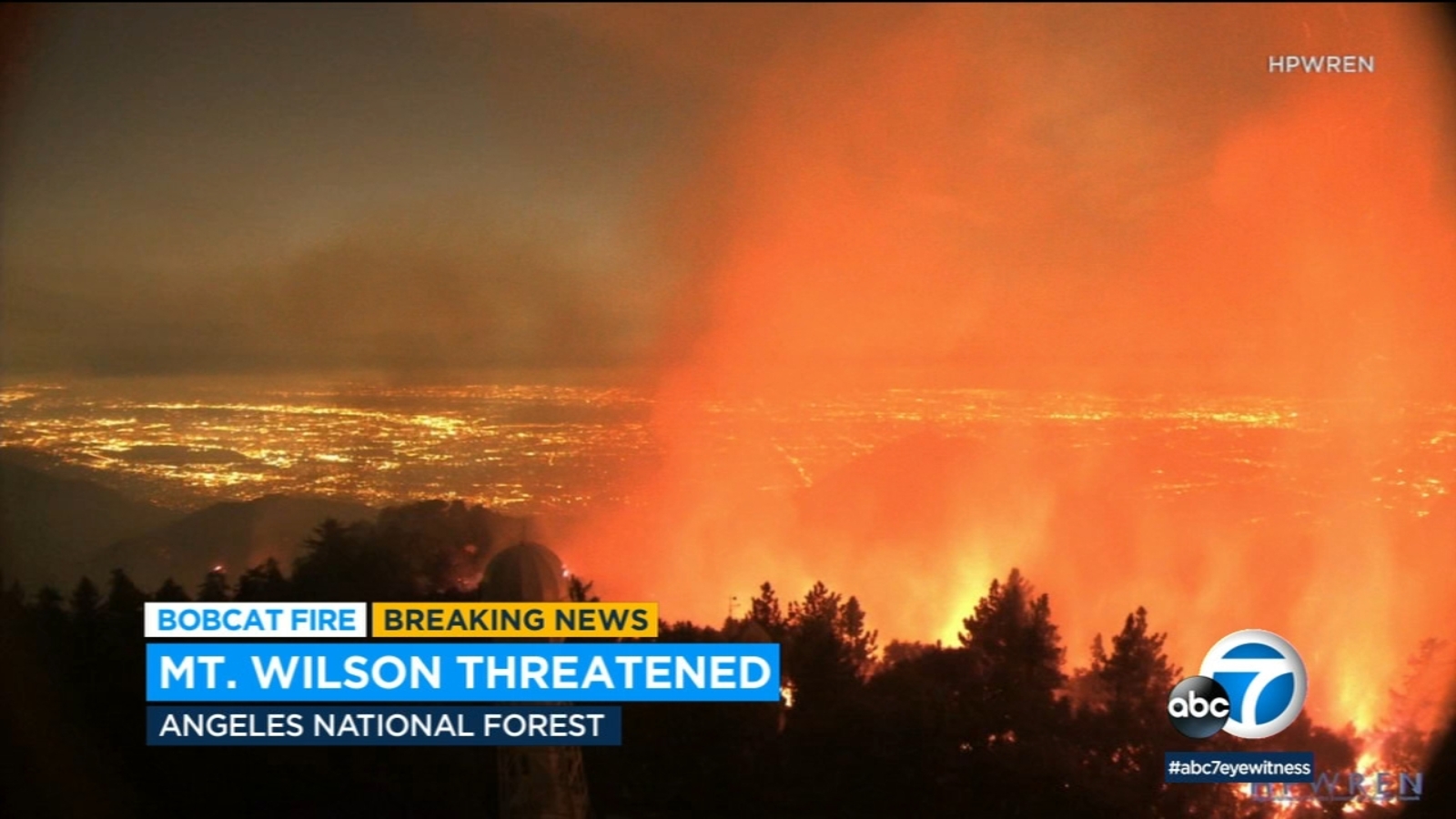 Bobcat Fire: Flames encroaching on Mount Wilson - ABC7 Los Angeles