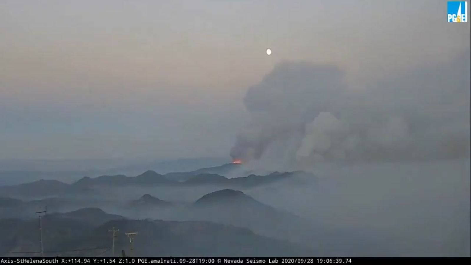 Glass Fire timelapse video shows plumes of smoke rising near Mount ...