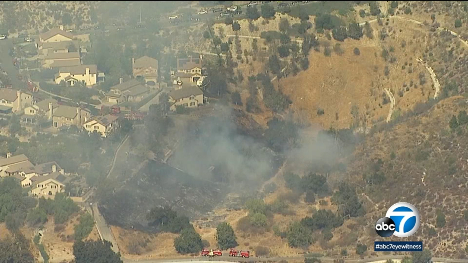 Firefighters save homes from fast-moving brush fire in Newhall - ABC7 ...