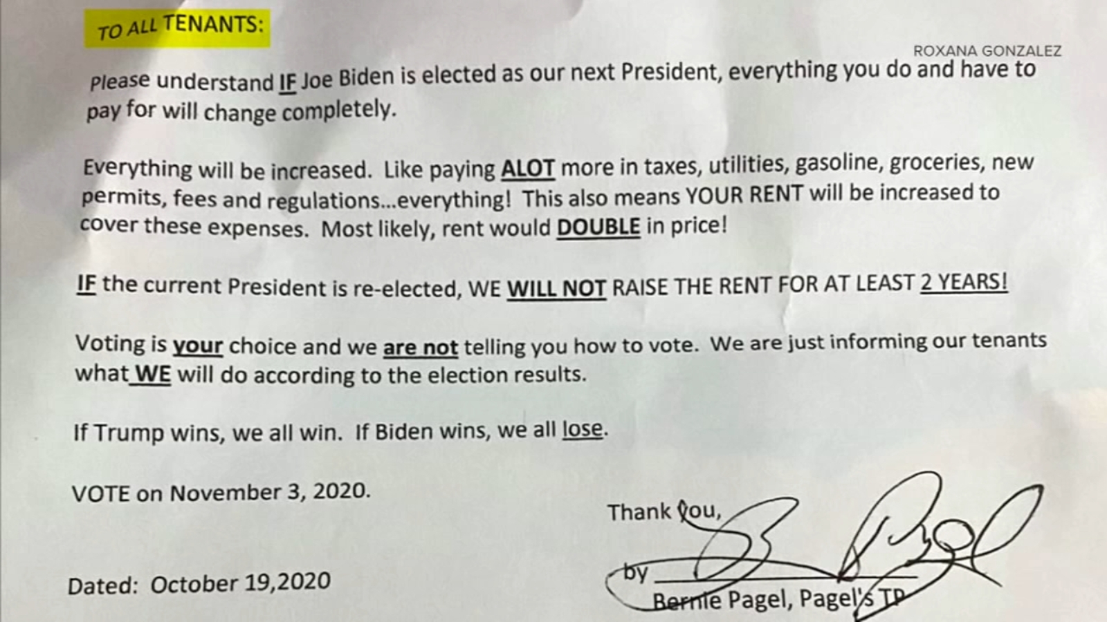 Colorado Landlord Accused Of Threatening To Double Rent If Joe Biden