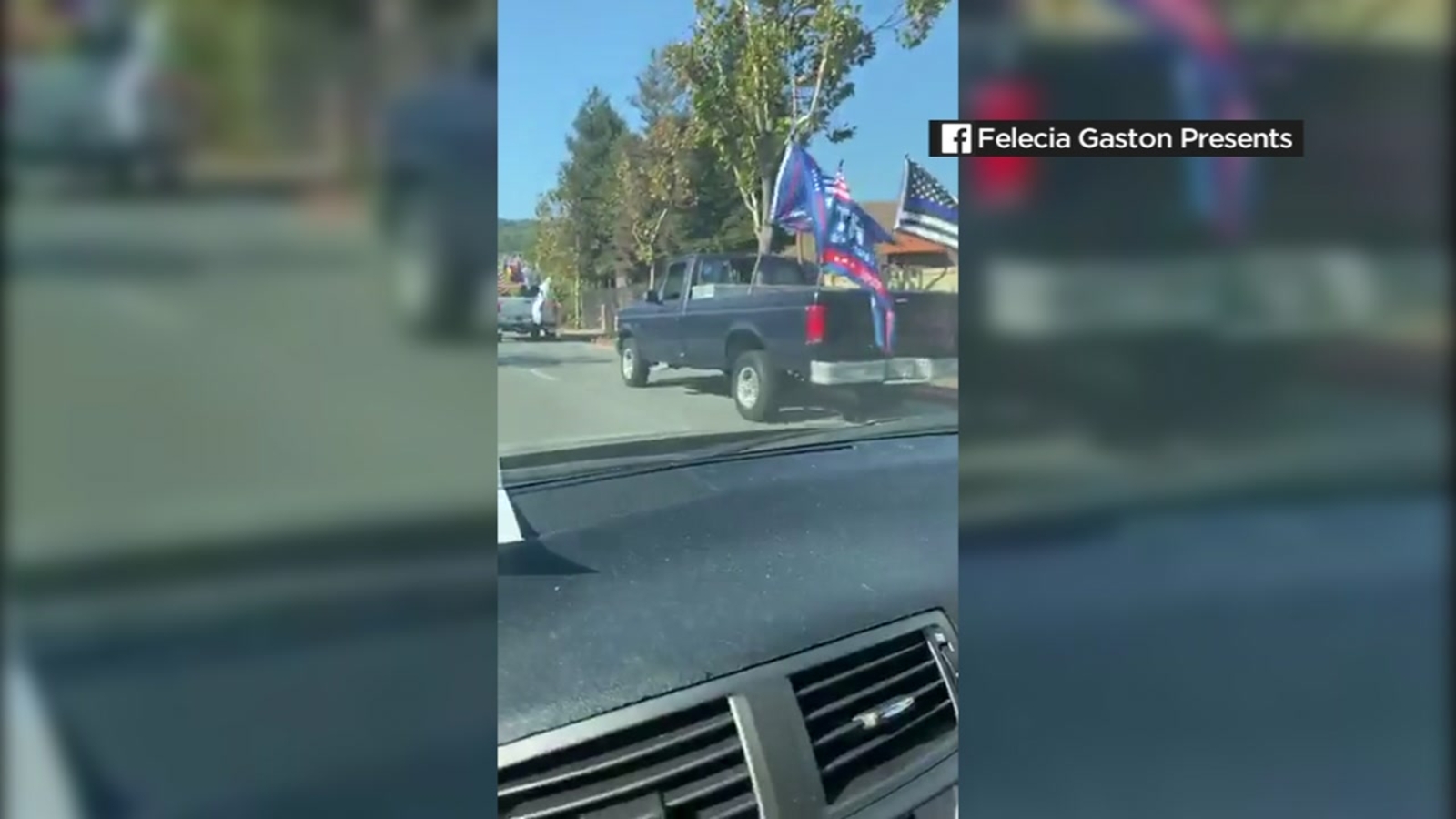 VIDEO: President Trump supporters parade past Joe Biden rally in Marin ...