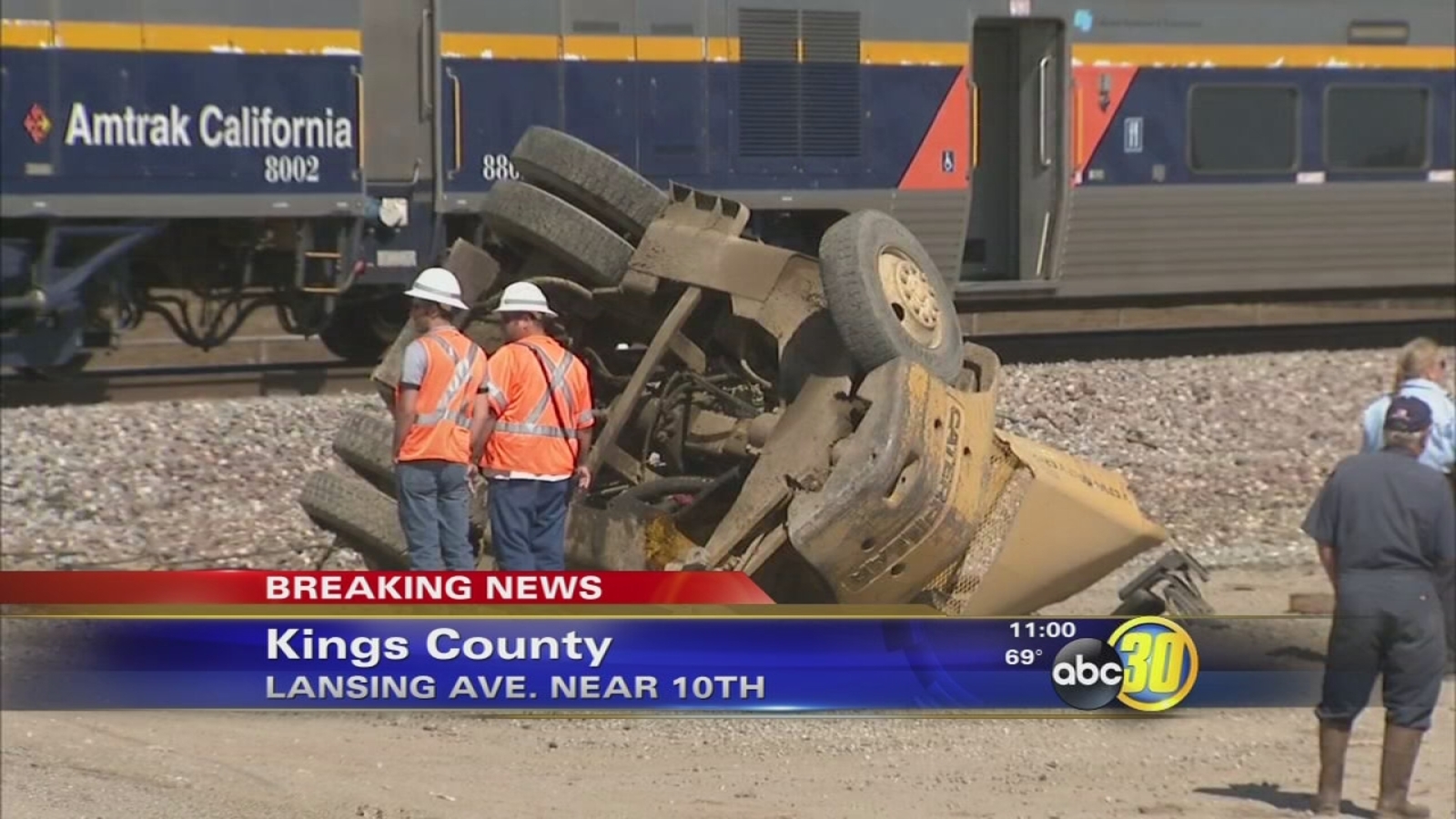 Amtrak Train Crashes Into Forklift In Kings County Abc30 Fresno