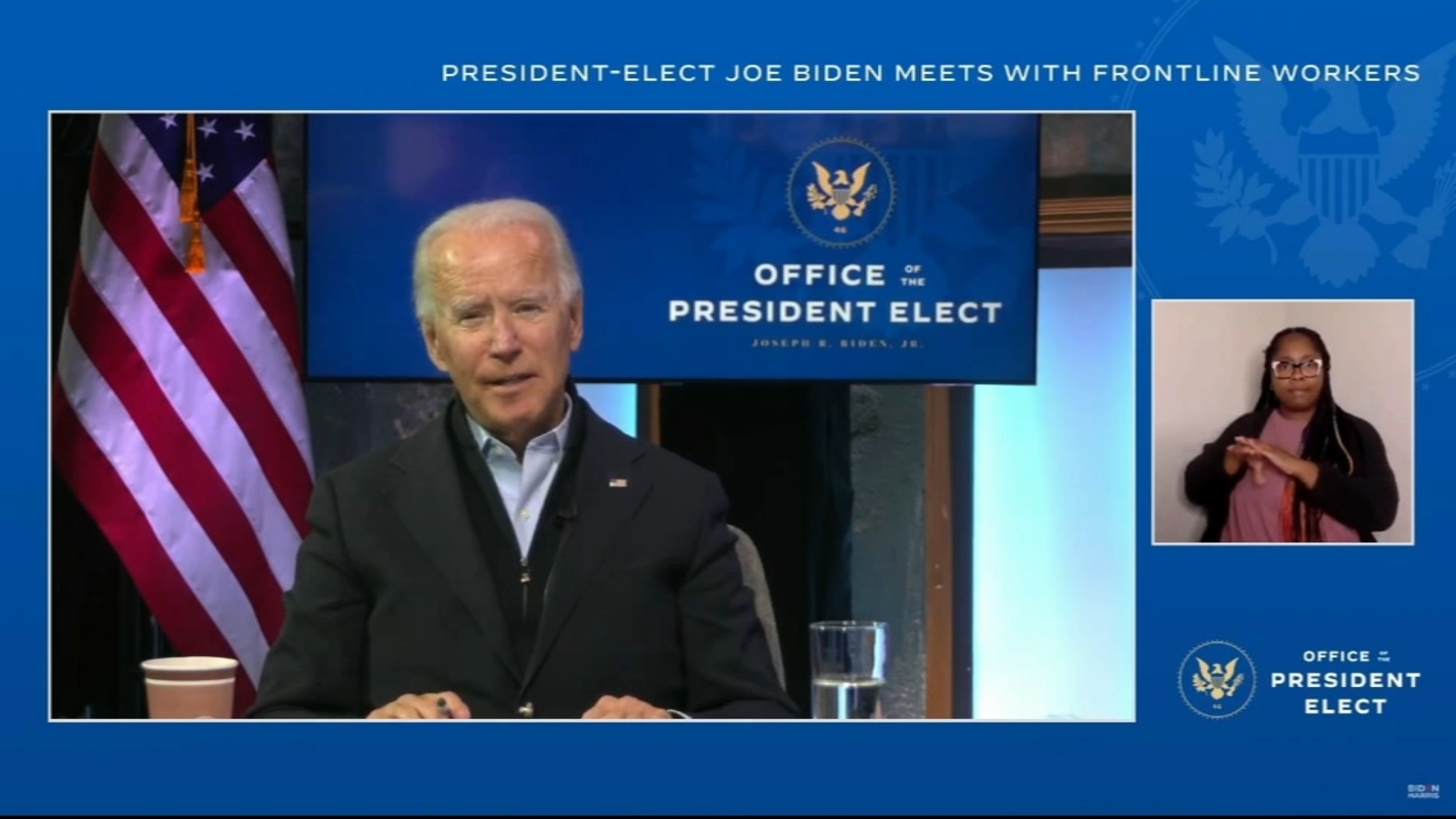 President-elect Joe Biden holds virtual roundtable with frontline ...
