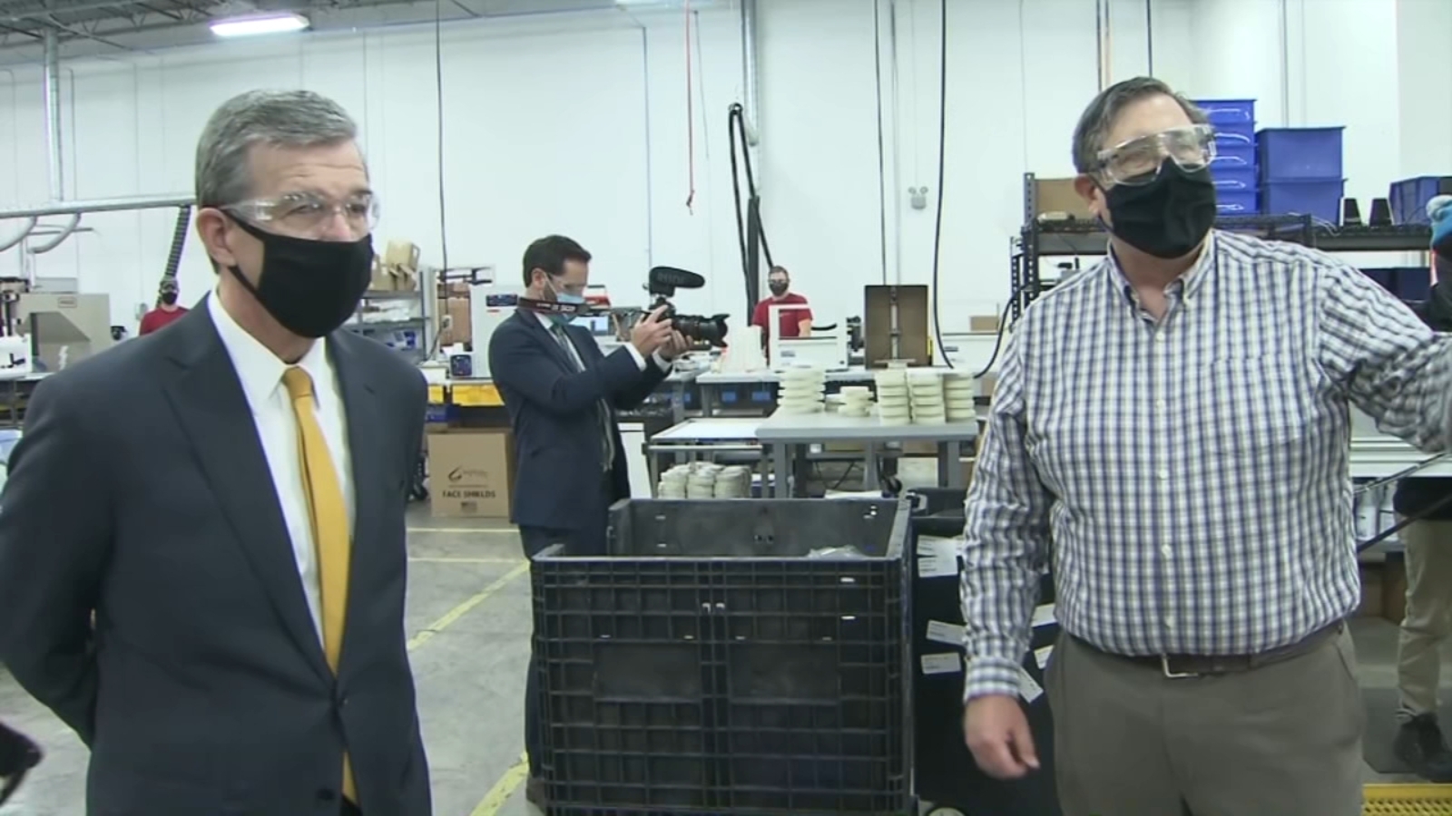 Gov. Roy Cooper tours Durham facility that has been making PPE, repeats ...