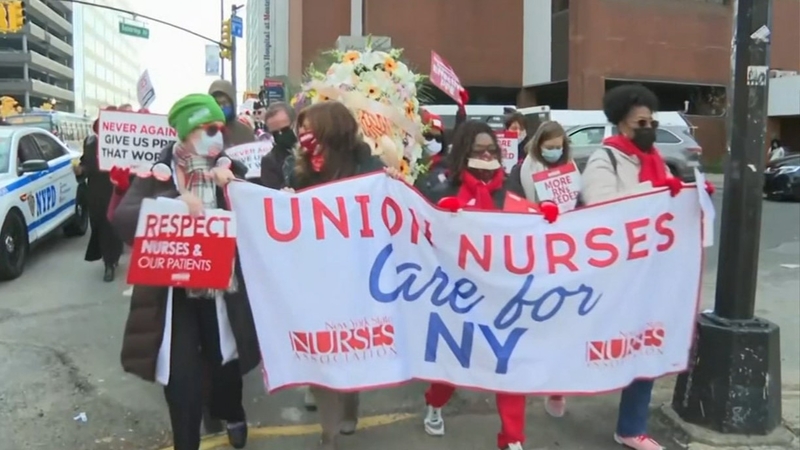 COVID NYC Update: Nurses march from Montefiore Hospital to Bronx to ...
