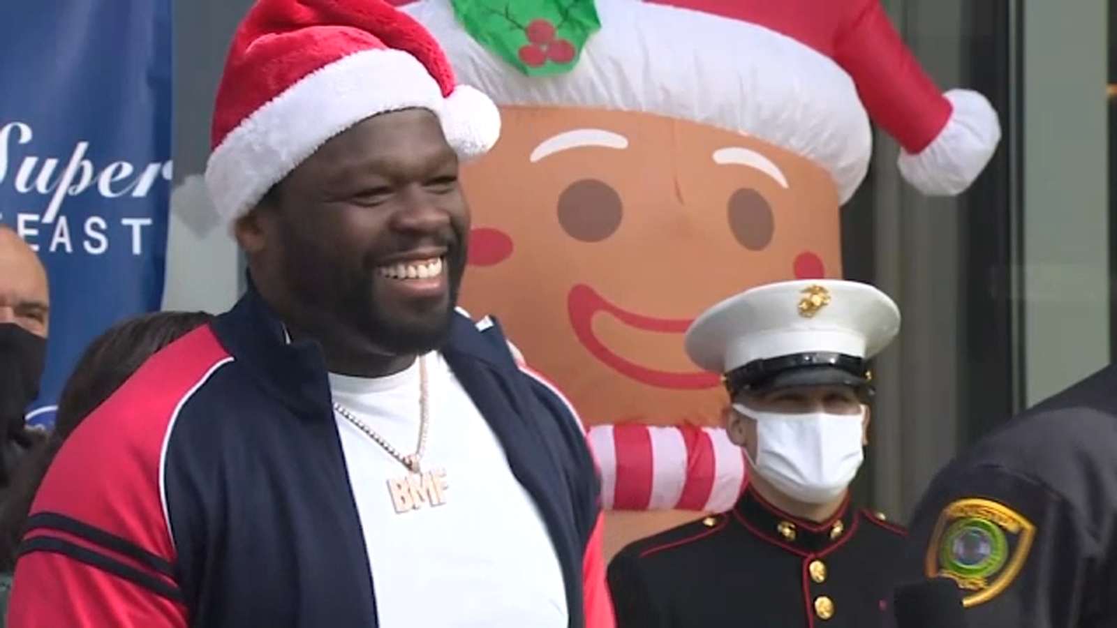Rapper 50 Cent makes surprise visit during Super Feast toy drive in ...