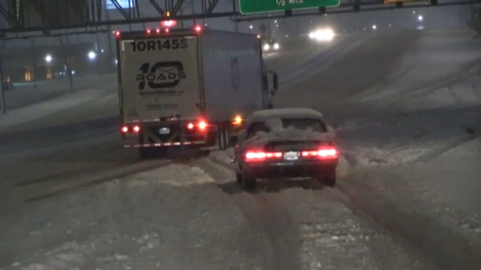 Snow strands travelers for 14 hours on west Texas interstate - ABC13 ...