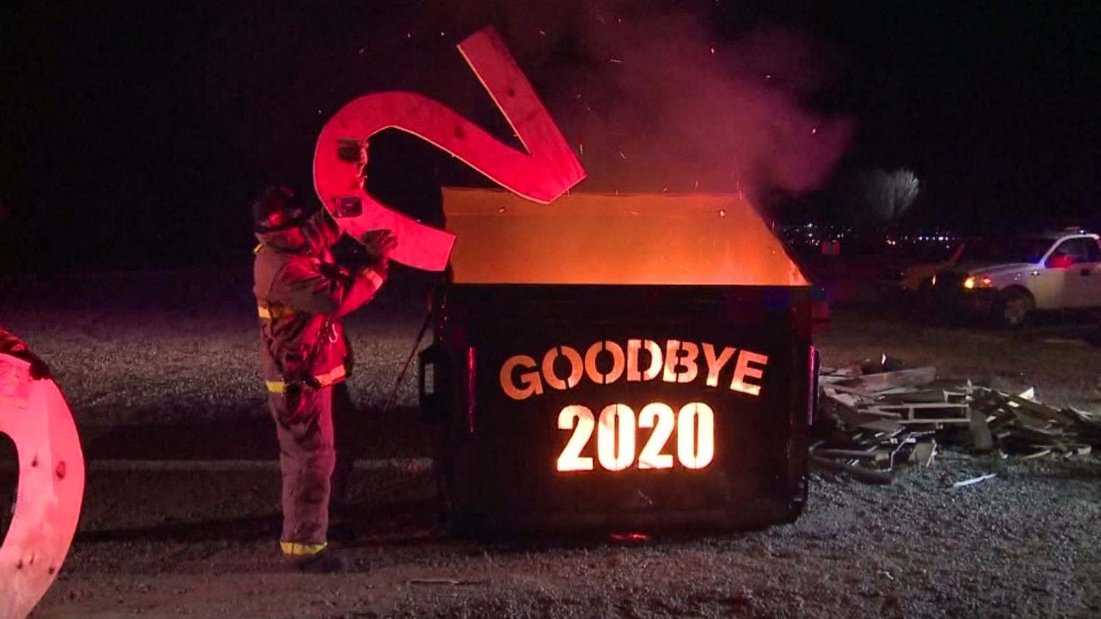 New Year: New Mexico town says farewell to 2020 with dumpster fire ...