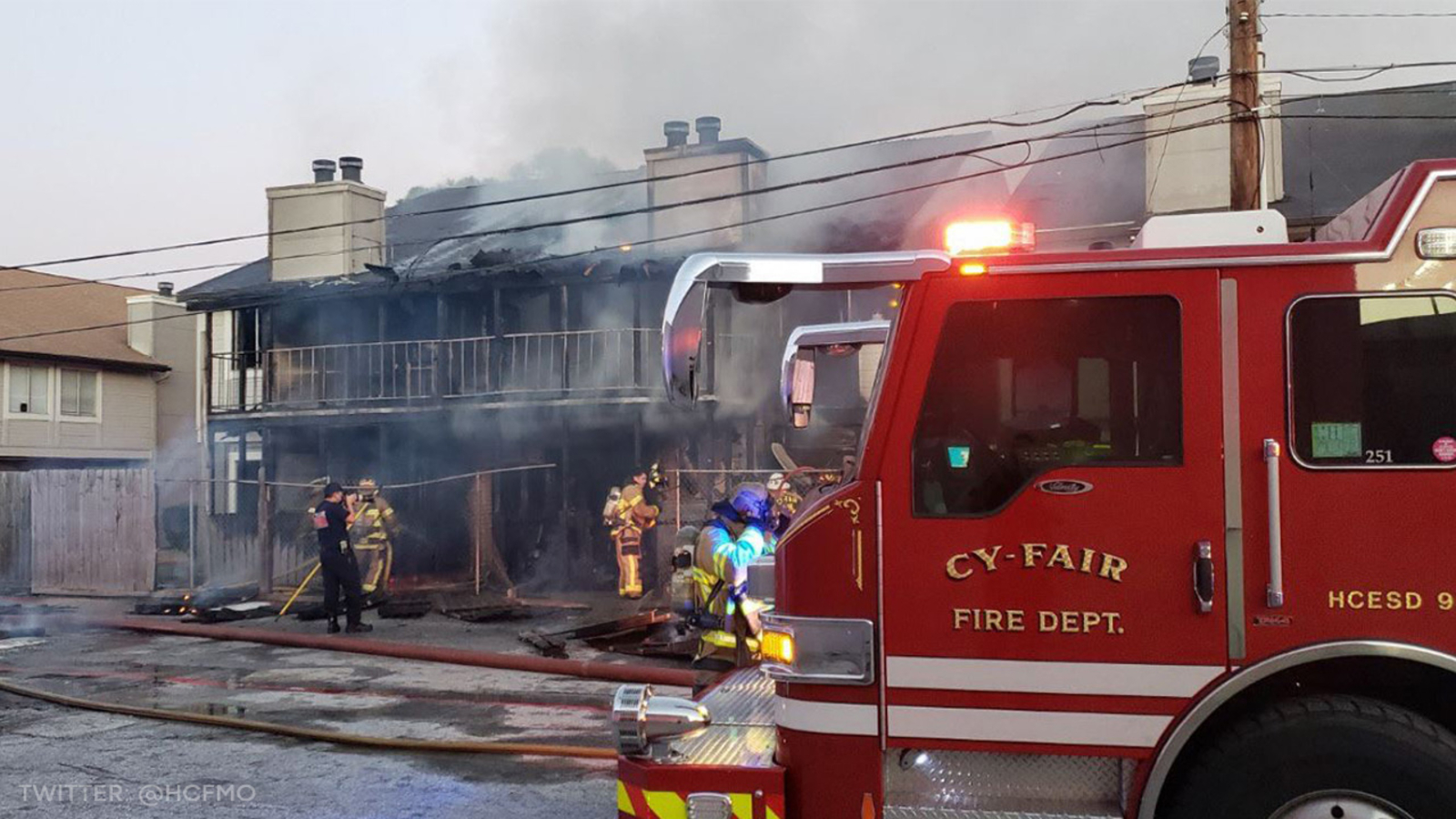 Cy-Fair firefighter injured in fall when responding to apartment fire ...