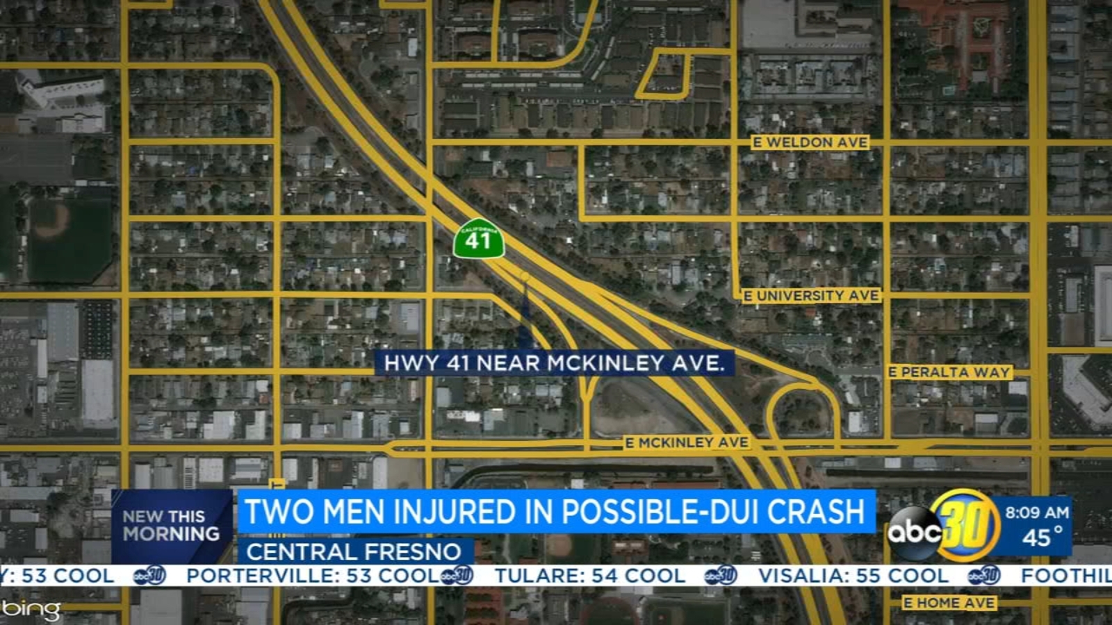 Two Men Hospitalized After Crash In Central Fresno Police Say Abc30